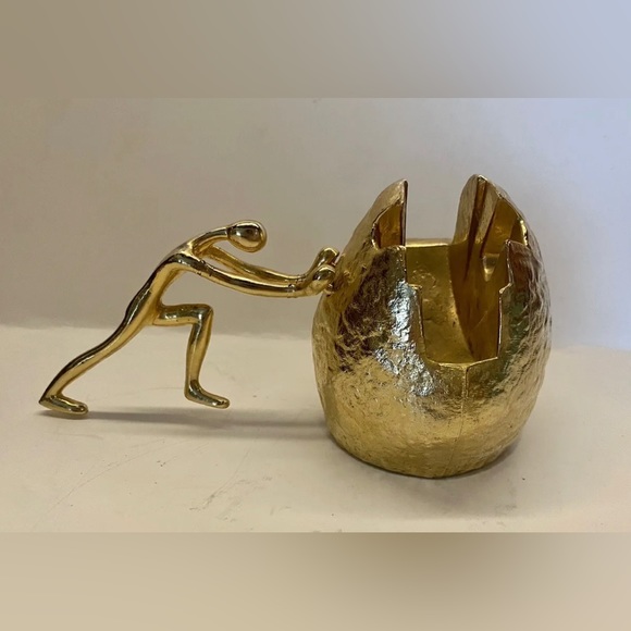 Ted Arnold | Office | 97s Ted Arnold Gold Sisyphus Sculpture Man Rock ...